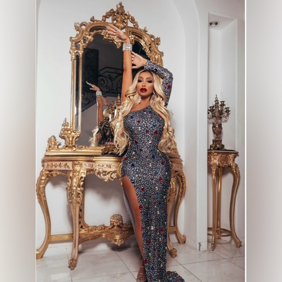 Angel Brinks | Dresses | Angel Brinks One Sleeve Gem Dress | Poshmark